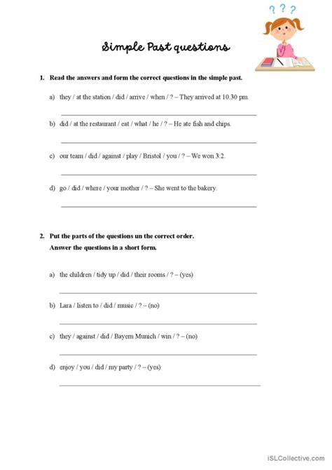 Simple Past Questions Sentence Trans… English Esl Worksheets Pdf And Doc