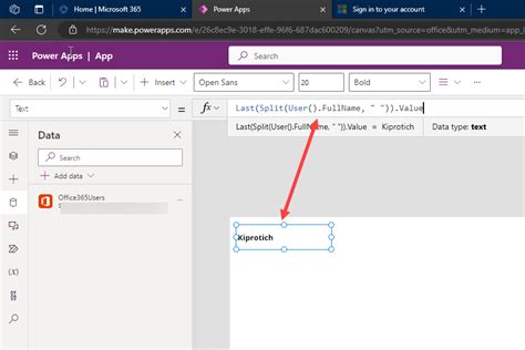 how to display the user name in power apps power tech tips