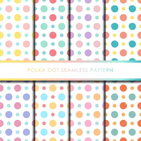 Premium Vector Colorful Polka Dot Seamless Pattern Set