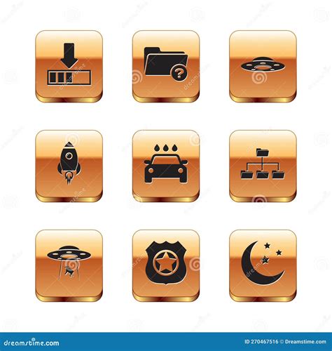 Set Loading Ufo Abducts Cow Police Badge Car Wash Rocket Ship With Fire And Flying Spaceship