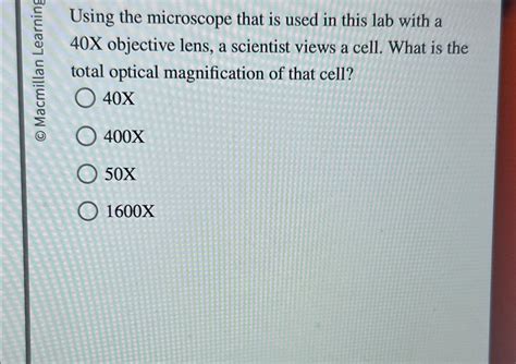 Solved Using The Microscope That Is Used In This Lab With A Chegg