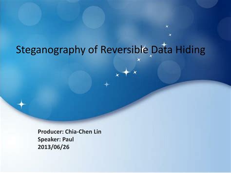 Ppt Steganography Of Reversible Data Hiding Powerpoint Presentation