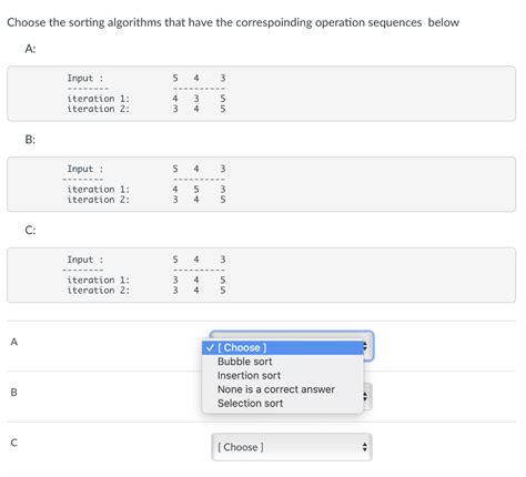 Solved Choose The Sorting Algorithms That Have The