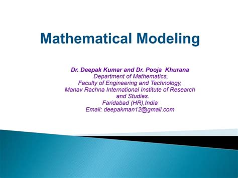 Mathematical Modelling Ppt Pptx