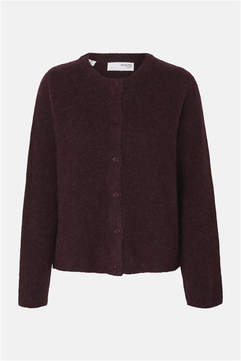 Dames Cardigan Bordeau Selected 448835020701 The Fashion Store