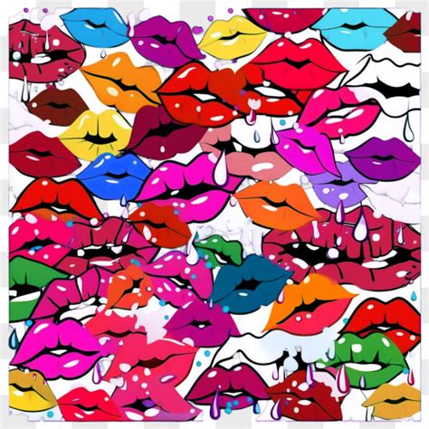 Download Colorful Lips Collage Pngs Online Creative Fabrica