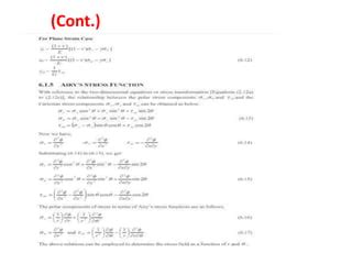 Plane Problems In Polar Coordinates Pptx