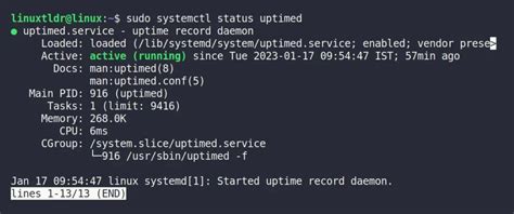 Check The Linux Uptime History Using The Uprecords