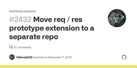 Move Req Res Prototype Extension To A Separate Repo · Issue 2432 · Expressjsexpress · Github
