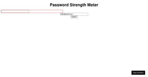 Awesome React Password Strength Meter Examples CodeSandbox
