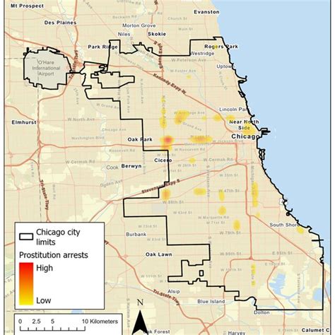A Kernel Density Map Of Prostitution Arrests From 2009 2016 In Chicago