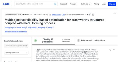 Multiobjective Reliability Based Optimization For Crashworthy