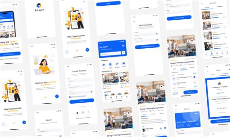 e learning app ui kit [ 50 screens ] figma insight lancer