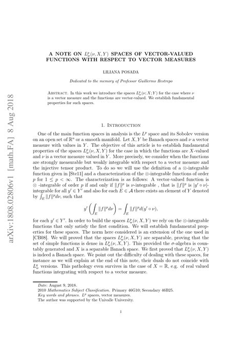 Pdf A Note On Lp W Nuxy Spaces Of Vector Valued Functions