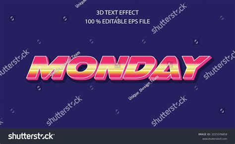3d text effecteditable text effect stock vector royalty free