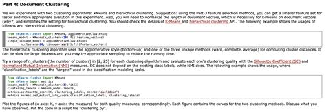 Part Document Clustering We Will Experiment With Chegg