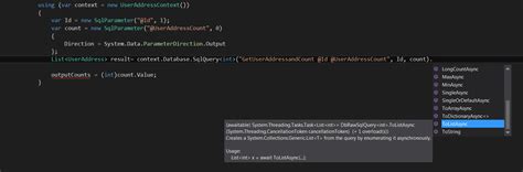 Ef Code First Entity Framework 6 Dbcontextdatabasesqlquery Is Not