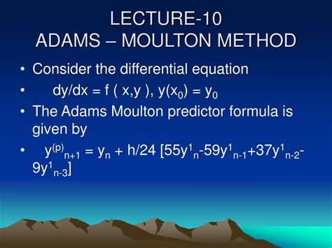 Ppt Unit Vi Numerical Solution Of Ordinary Differential Equations Powerpoint Presentation