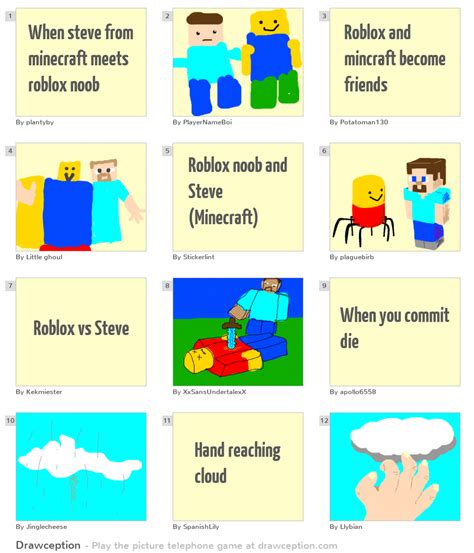 When Steve From Minecraft Meets Roblox Noob Drawception
