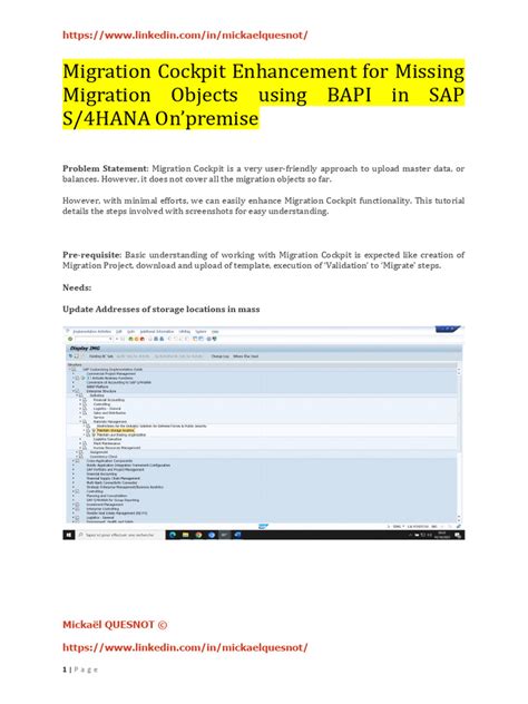 migration cockpit enhancement for missing migration objects using bapi in sap s 4hana on premise
