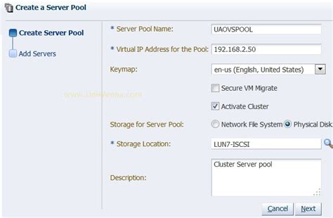 How To Create A Server Pool On Oracle Vm Page 2 Of 2 Unixarena