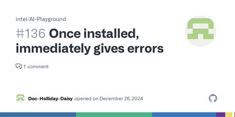 Once Installed Immediately Gives Errors · Issue 136 · Intelai Playground · Github