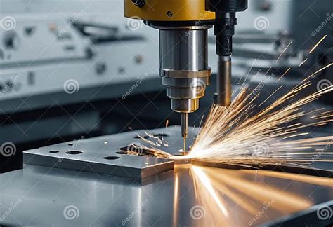 Processing A Metal Workpiece On A Cnc Milling Machine Working In A