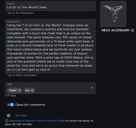 Putting UGC Items On Sale Platform Usage Support Developer Forum Roblox