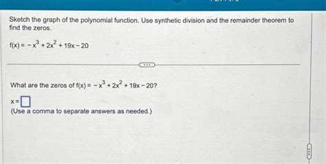 Solved Sketch The Graph Of The Polynomial Function Use