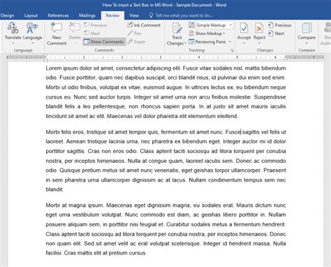 How To Insert A Text Box In MS Word OfficeBeginner