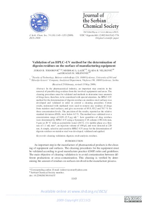 Pdf Validation Of An Hplc Uv Method For The Determination Of Ceftriaxone Sodium Residues On