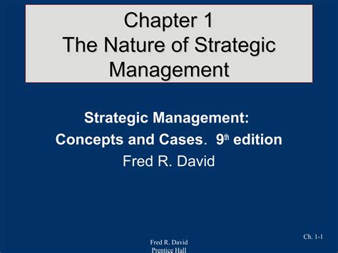 Strategic Management Concepts Fred R David 2007 Ppt