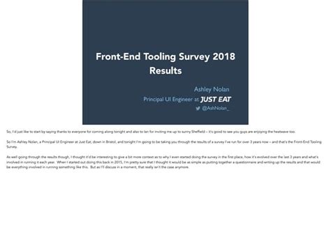 Exploring The Results Of The Front End Tooling Survey 2018 Ppt