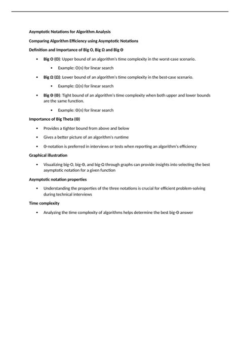 Asymptotic Notations For Algorithm Analysis Summary Computerscience