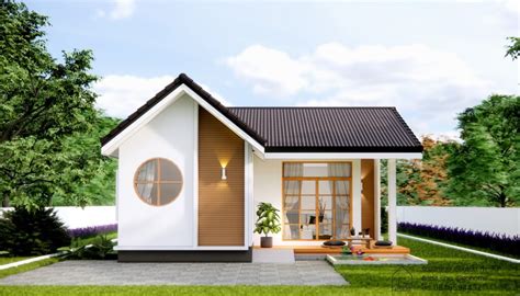 บ้านชั้นเดียวโมเดิร์นมินิมอล ดีไซน์หลังคาทรงหน้าจั่ว 2 ห้องนอน 1