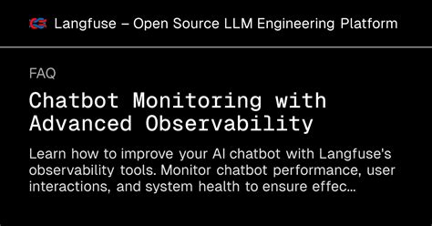 Chatbot Monitoring With Advanced Observability Langfuse