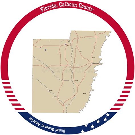 Map Of Calhoun County In Florida Usa Stock Vector Illustration Of Cartography Seat 322603762