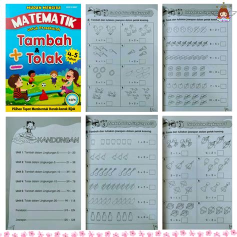 Buku Latihan Matematik Prasekolah Math Activity Book For Kindergarten