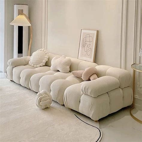 Modular Sofa Italian Minimalist Small Unit Lamb Velvet Cloud Tofu Block