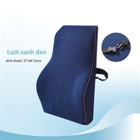 Gối Tựa Lưng Công Thái Học Văn Phòng Bằng Cao Su Non Có đai Cài Dùng Cho Ghế Lưng Cao Ghế Boss