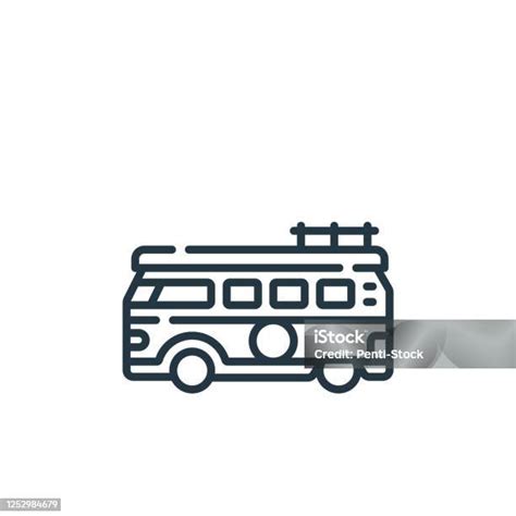 밴 벡터 아이콘입니다 밴 편집 가능한 스트로크 웹 및 모바일 앱 로고 인쇄 매체에 사용하기 위한 Van 선형 기호입니다 얇은 선 그림 벡터 격리 된 윤곽선 도면입니다 0명에