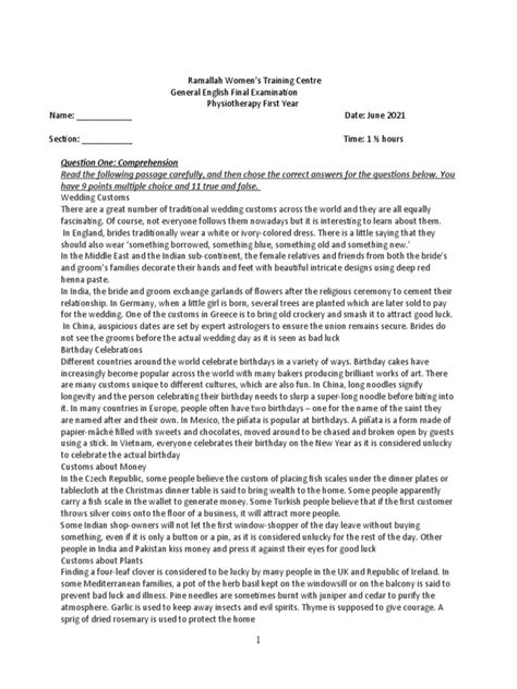 Face 2 Face Comprehension Pdf Wedding Bride