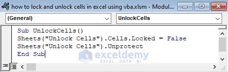 How To Lock And Unlock Cells In Excel Using Vba Exceldemy