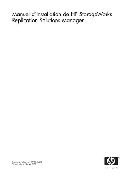 HP StorageWorks Replication Solutions Manager User Manual