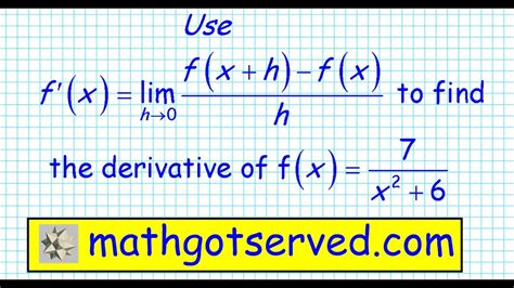 Derivatives Using The Limit Definition Symmetric Difference Calculus Ap Calc Derivative Youtube