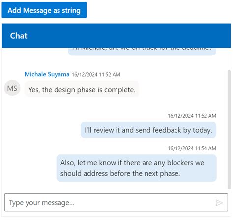 Methods In ASP NET CORE Chat UI Control Syncfusion