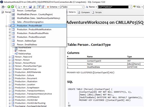 navigation and basic filtering with databases in sqlcompass sqlcompass
