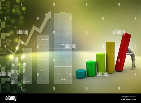 Business Man Pushing Graph Chart Stock Photo Alamy