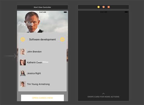 make draggable uiviewcontroller with swipe cards using custom