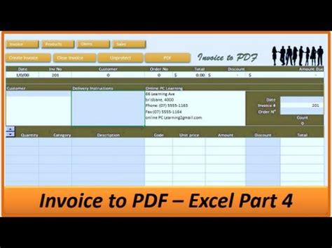 Excel Invoice To PDF Excel Invoice Creator Excel VBA Project Part YouTube